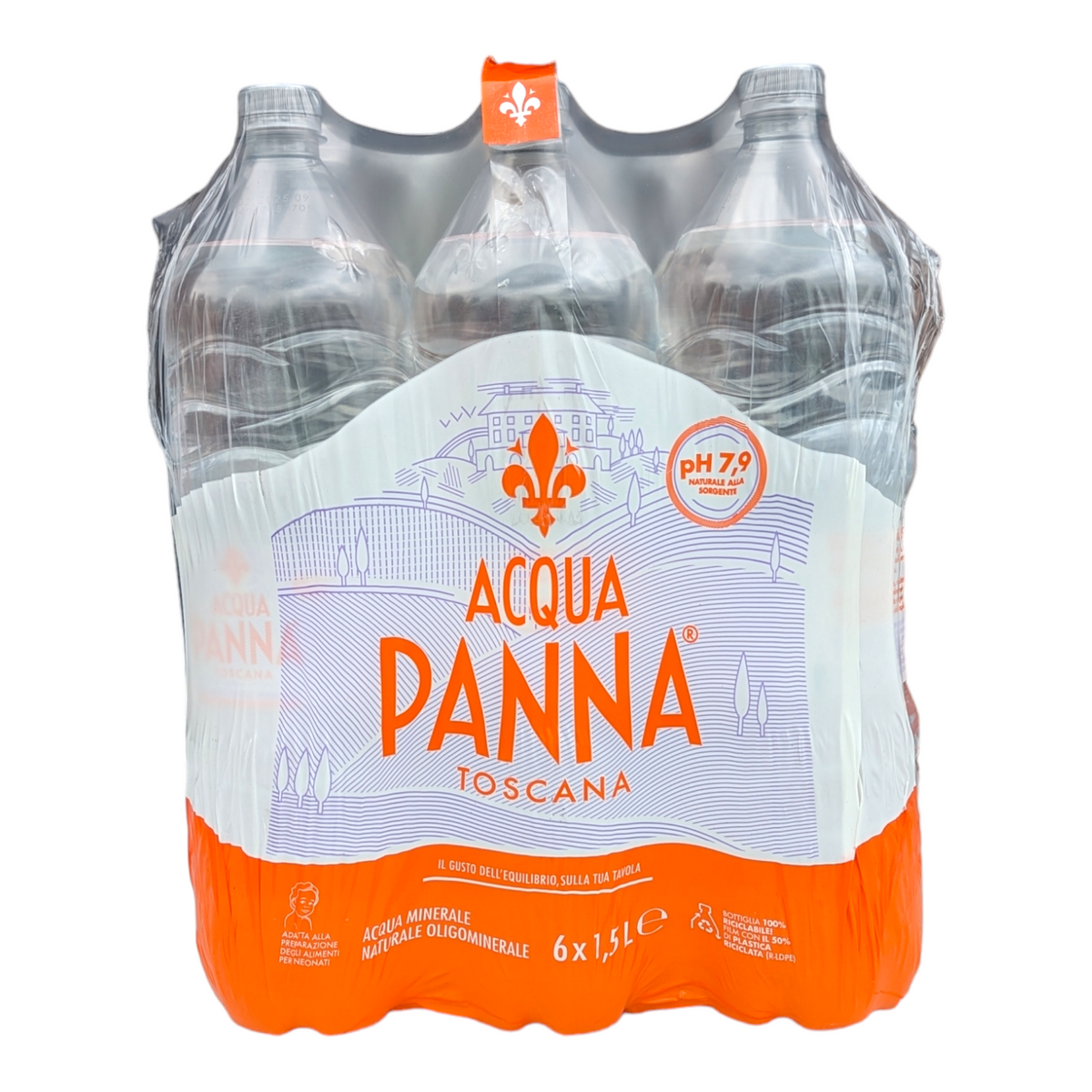 Acqua Panna Naturale, Still Mineral Water from Tuscany 6x1.5 Litre ...