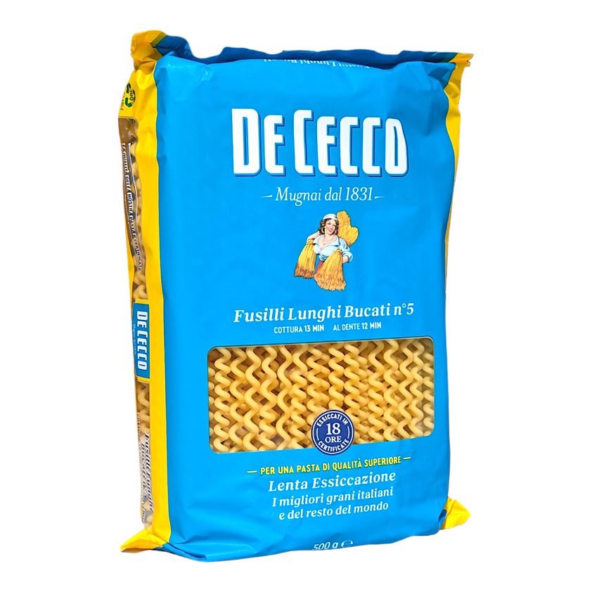 De Cecco Pasta Fusilli Lunghi Bucati no.5 - 500g | Italia Solutions UK