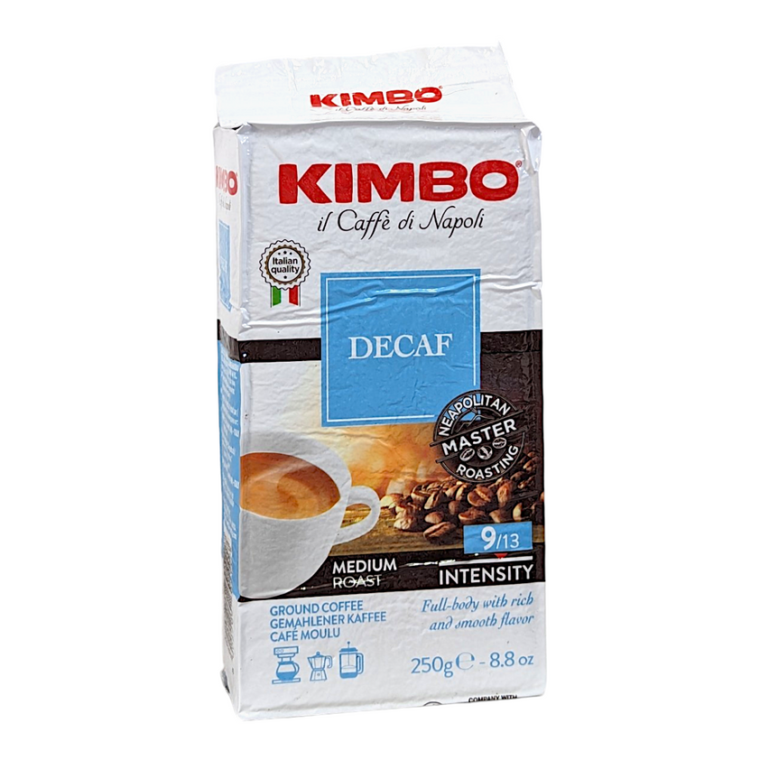 Kimbo Decaffeinated Medium Roast Ground Coffee 250g | Italia Solutions UK