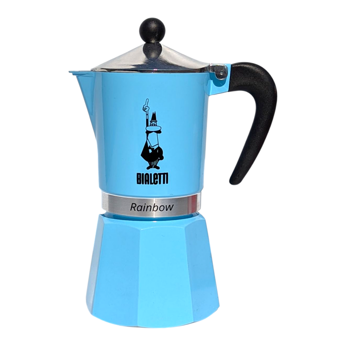 Bialetti Rainbow Light Blue Moka Pot, Caffetiera Azzurra- 6 Espresso ...