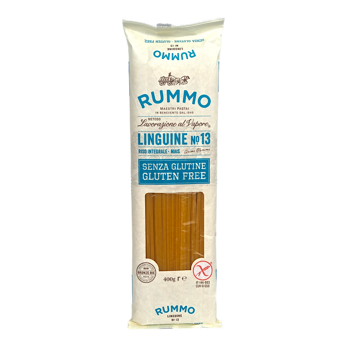 Rummo Gluten Free Linguine No.13 - 400g Corn & Brown Rice Pasta ...