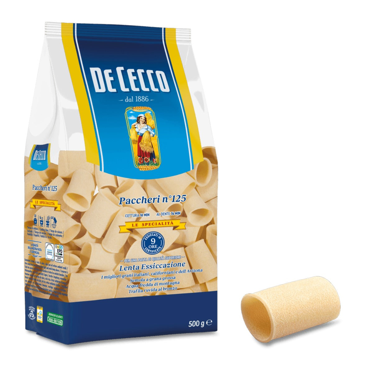 De Cecco Paccheri no.125 - 500g Speciality Large Pasta Shapes – Italia ...